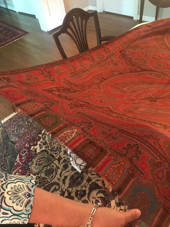 Antique Paisley Wool Shawl | Etsy