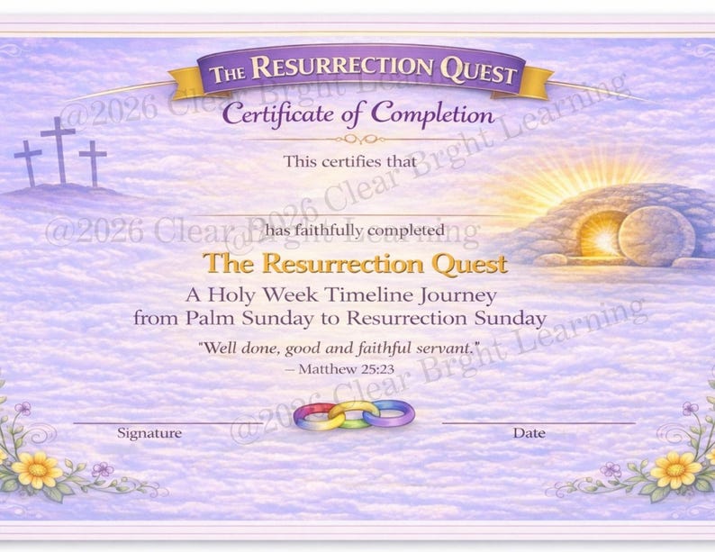 Holy Week Timeline Craft Activity | Easter Bible Story Chain (digital ...