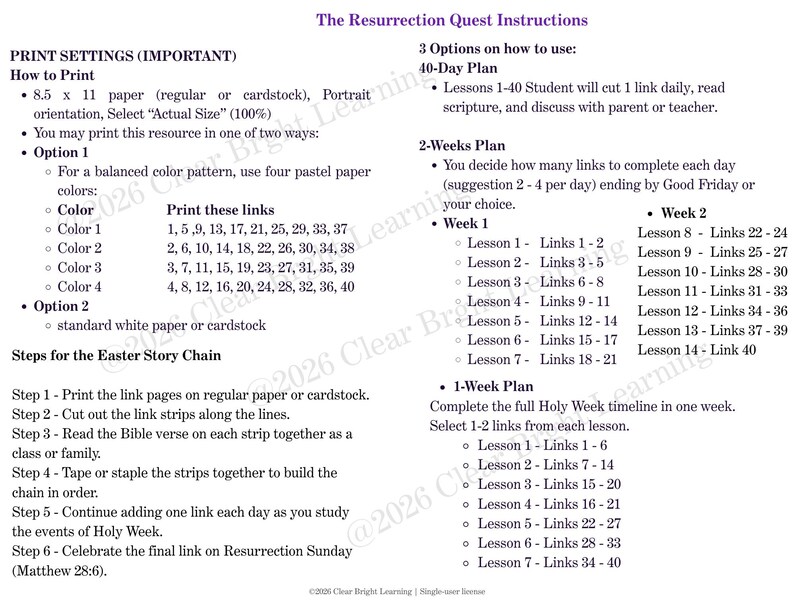 Holy Week Timeline Craft Activity | Easter Bible Story Chain (digital ...