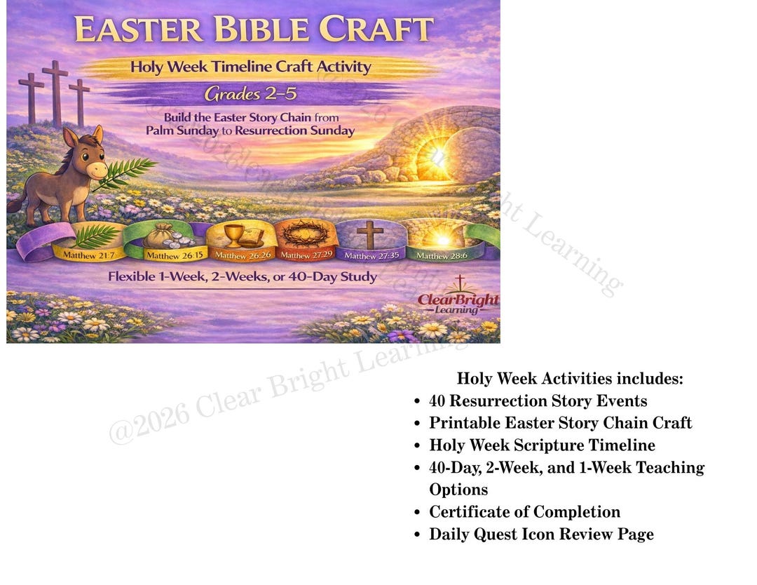 Holy Week Timeline Craft Activity | Easter Bible Story Chain (digital ...