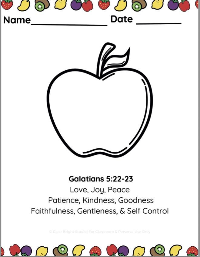 Fruit of the Spirit Printable Bundle Christian Wall Art, Classroom ...