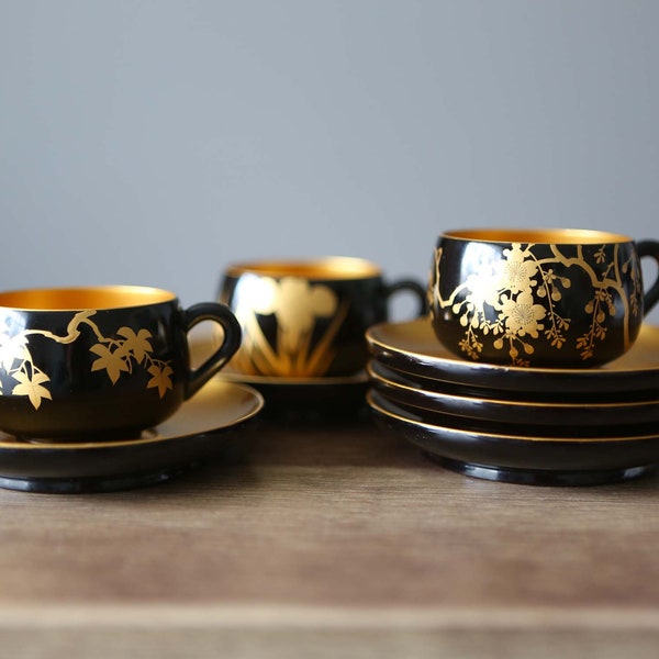 Black and Gold Tea Set - Etsy