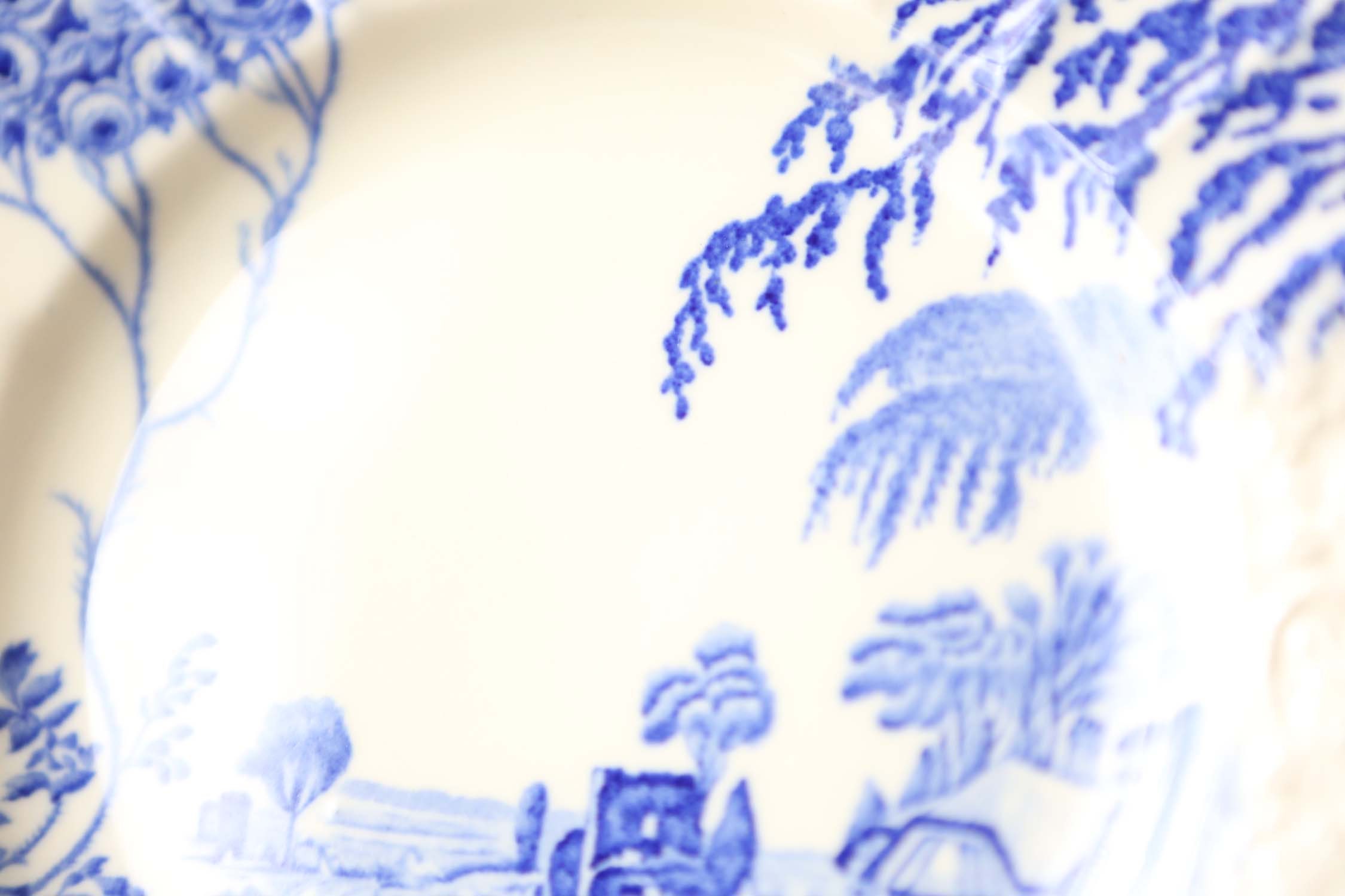 Vintage Arcadia by Myott Staffordshire England Blue Transferware Plate ...