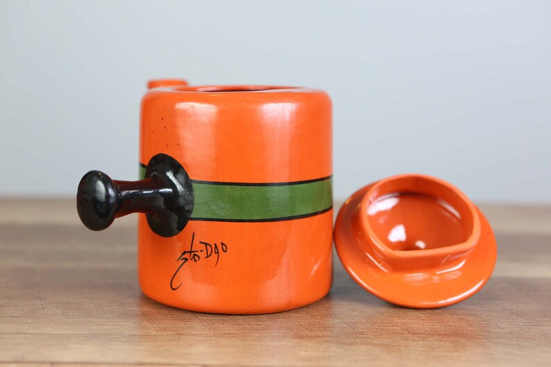 Vintage Ceramic Coffee Set Art Pottery Coffee Pot, Sugar Bowl and 3 ...