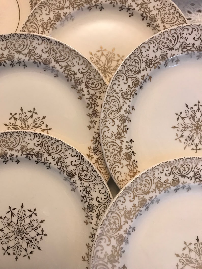 Set of 5 22KT Gold Edwin M Knowles Golden Dessert Plates - Etsy