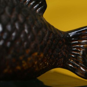 Two Ceramic Fish Figurines Carp Figurines Handcrafted Pottery Home ...