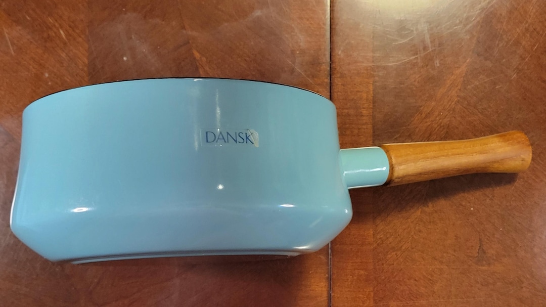 Dansk Kobenstyle Teal 2 Quarts Enamel Metal Saucepan Jens Quistgaard ...