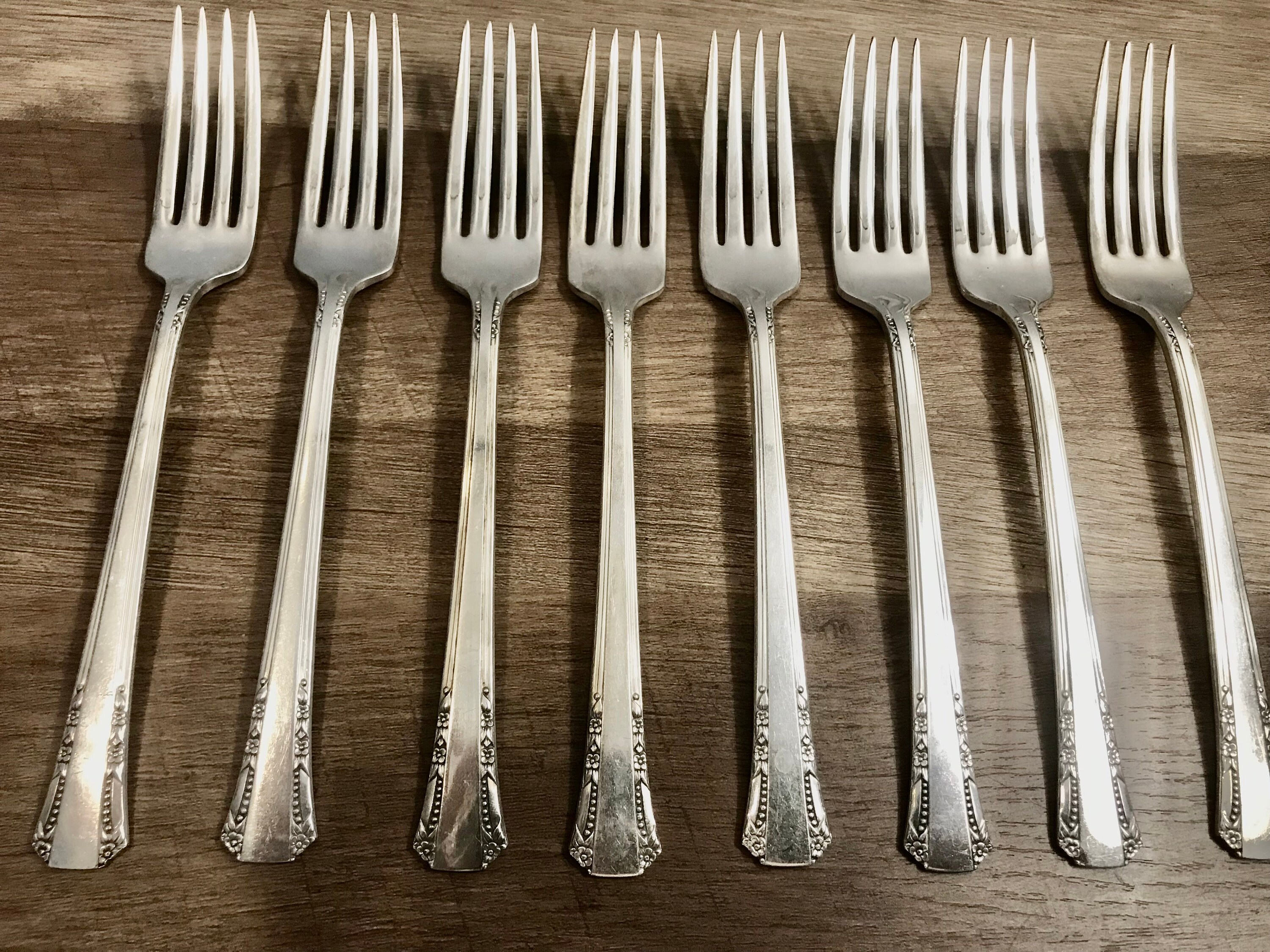 Set of 8 Vintage 1881 Rogers Oneida Del Mar Dinner Forks 1939 Vintage ...