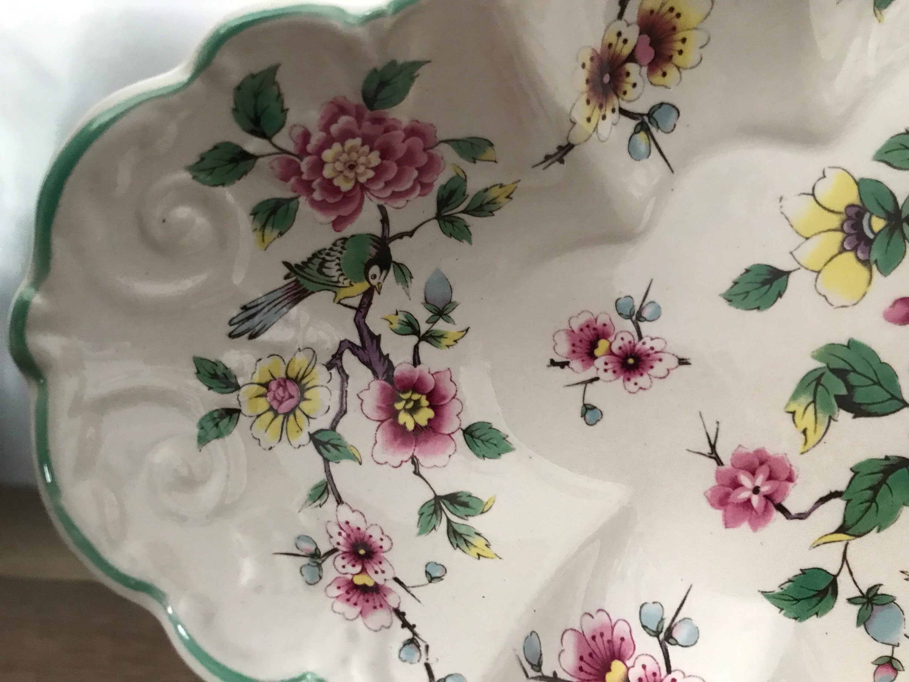 Vintage Old Foley James Kent LTD Staffordshire England Scallop Bowl ...
