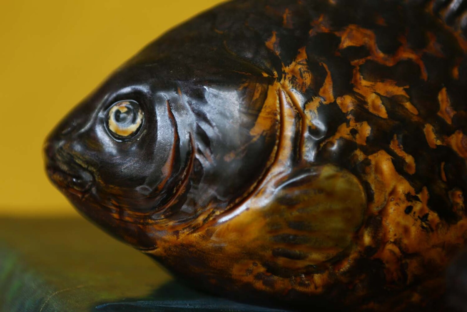 Two Ceramic Fish Figurines Carp Figurines Handcrafted Pottery Home ...