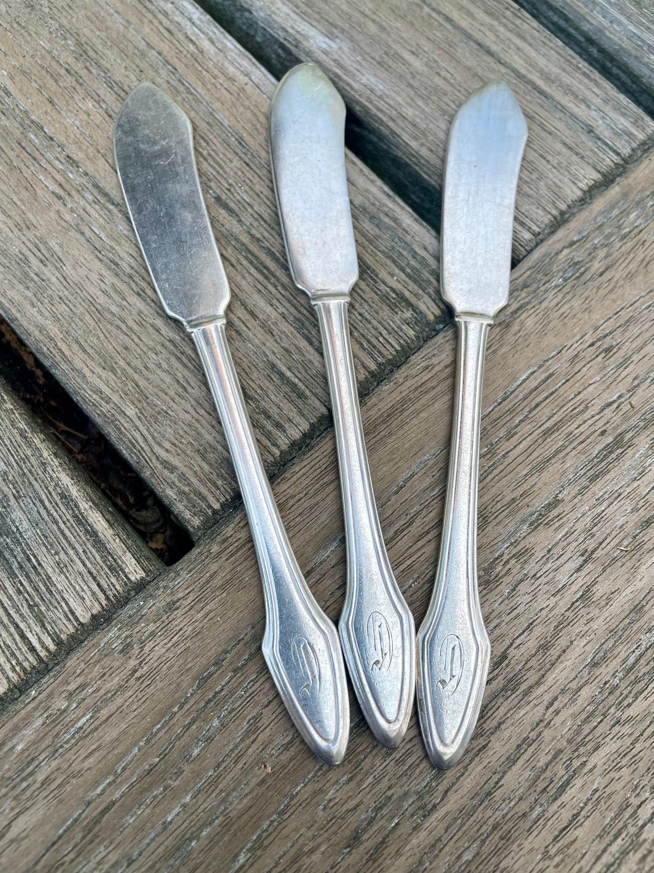 Antique Alvin Butter Spread Knives Set of 3 Silver Plate - Etsy