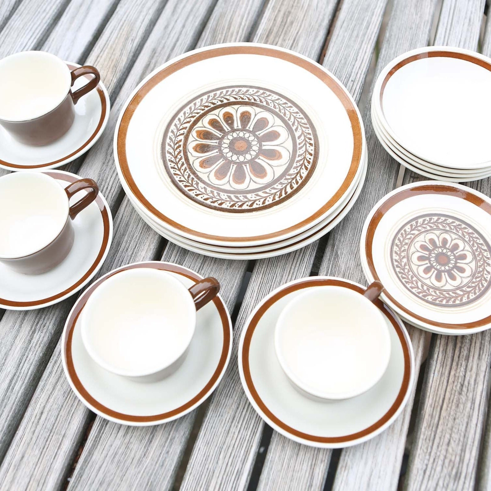 Vintage Cavalier Ironstone Dinnerware Set, Royal China USA, Brown ...