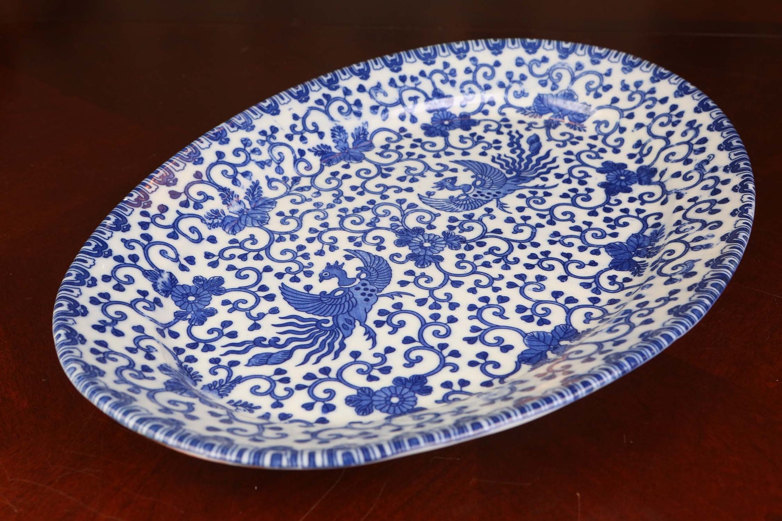 Vintage Blue Phoenix Bird Made in Japan Dinner Plates Sushi Plates ...