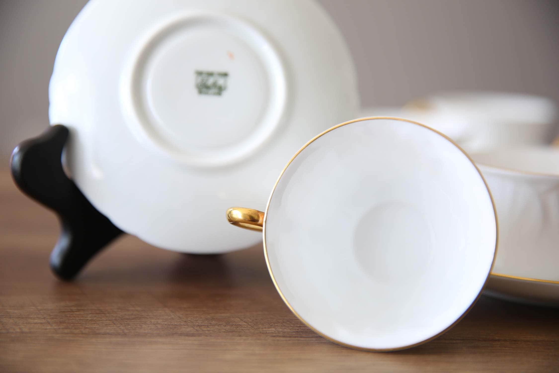 Rare Shelley Regency Oleander Shape Flat Demitasse White Cup and Sauser Set of 6 Collectible ...