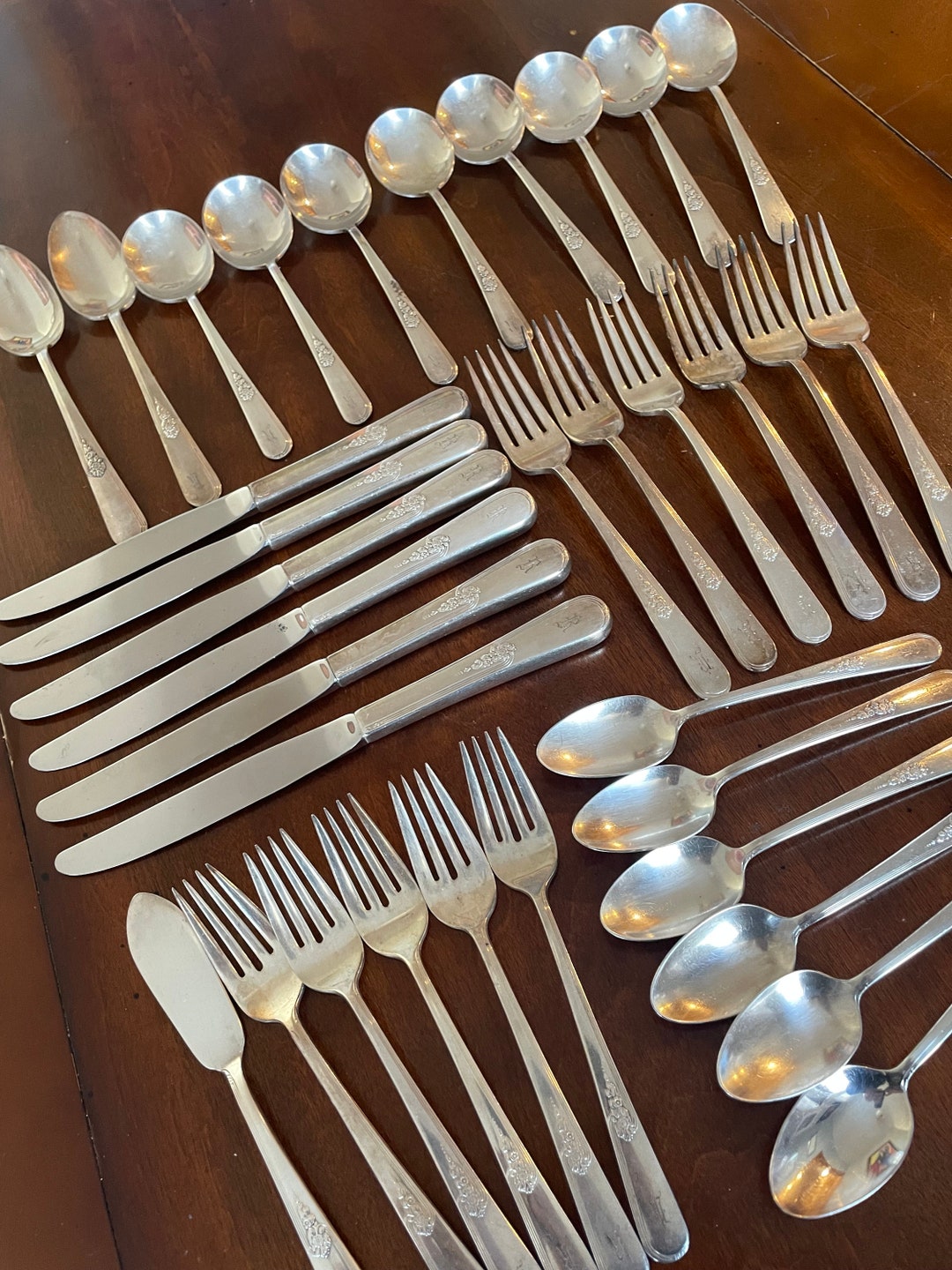 Vintage Holmes & Edwards Silverplate Flatware Set 36 Piece Inlaid ...