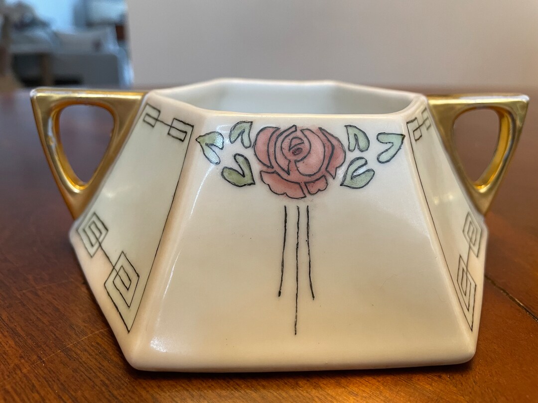 Antique IT UNO Favorite Bavaria Art Nouveau Hand-painted Sugar Bowl ...