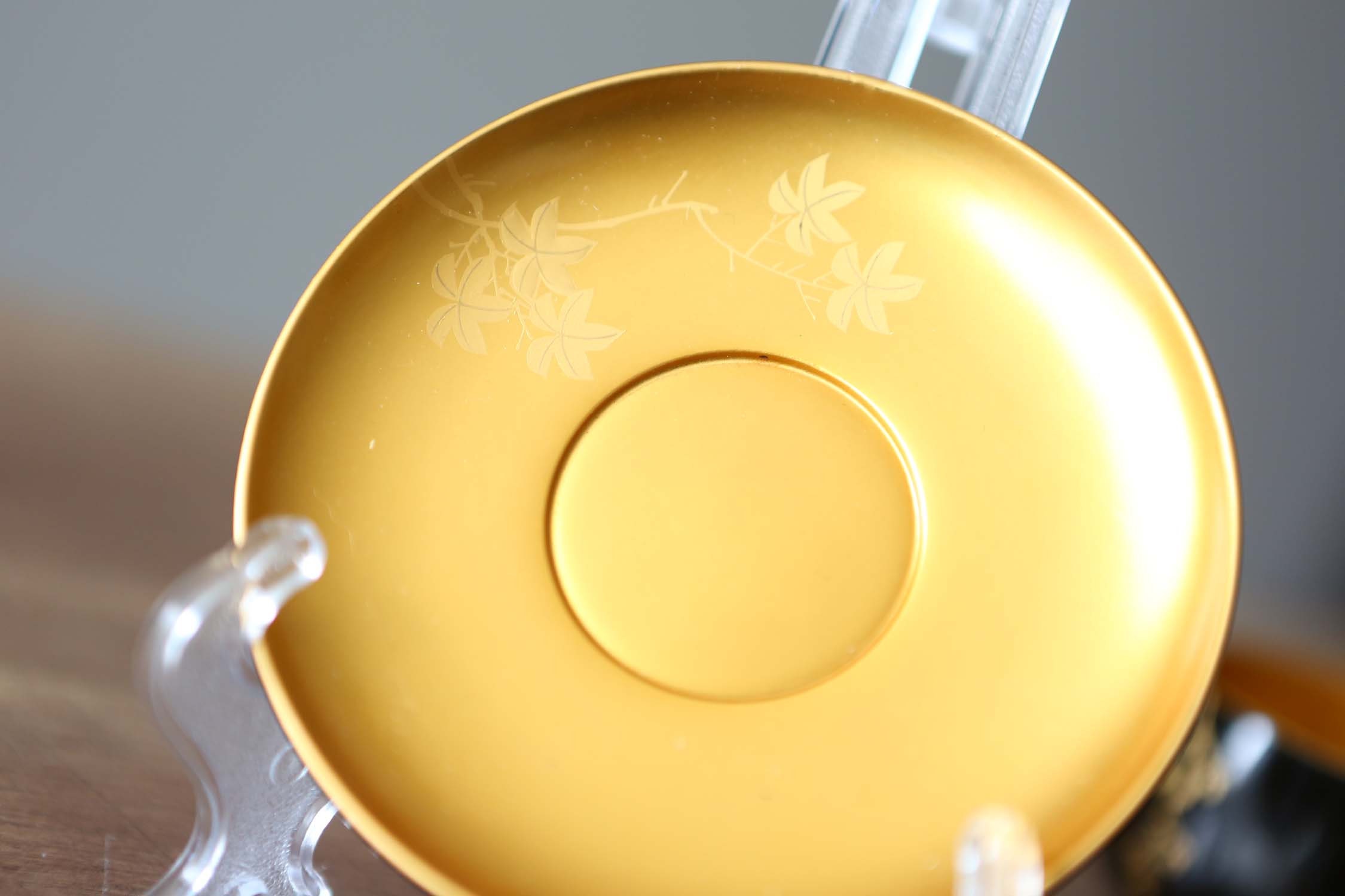 Vintage Black Gold Lacquer Cups and Saucers Tiny Espresso - Etsy