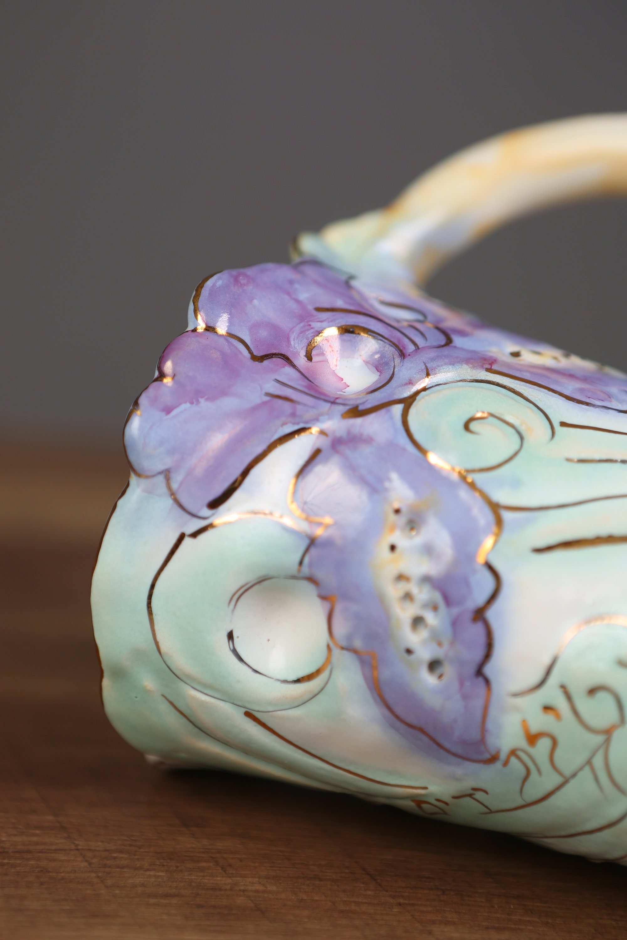 Handcrafted Ceramic Two Handled Mug/vase Art Pottery Mug With Blue and ...