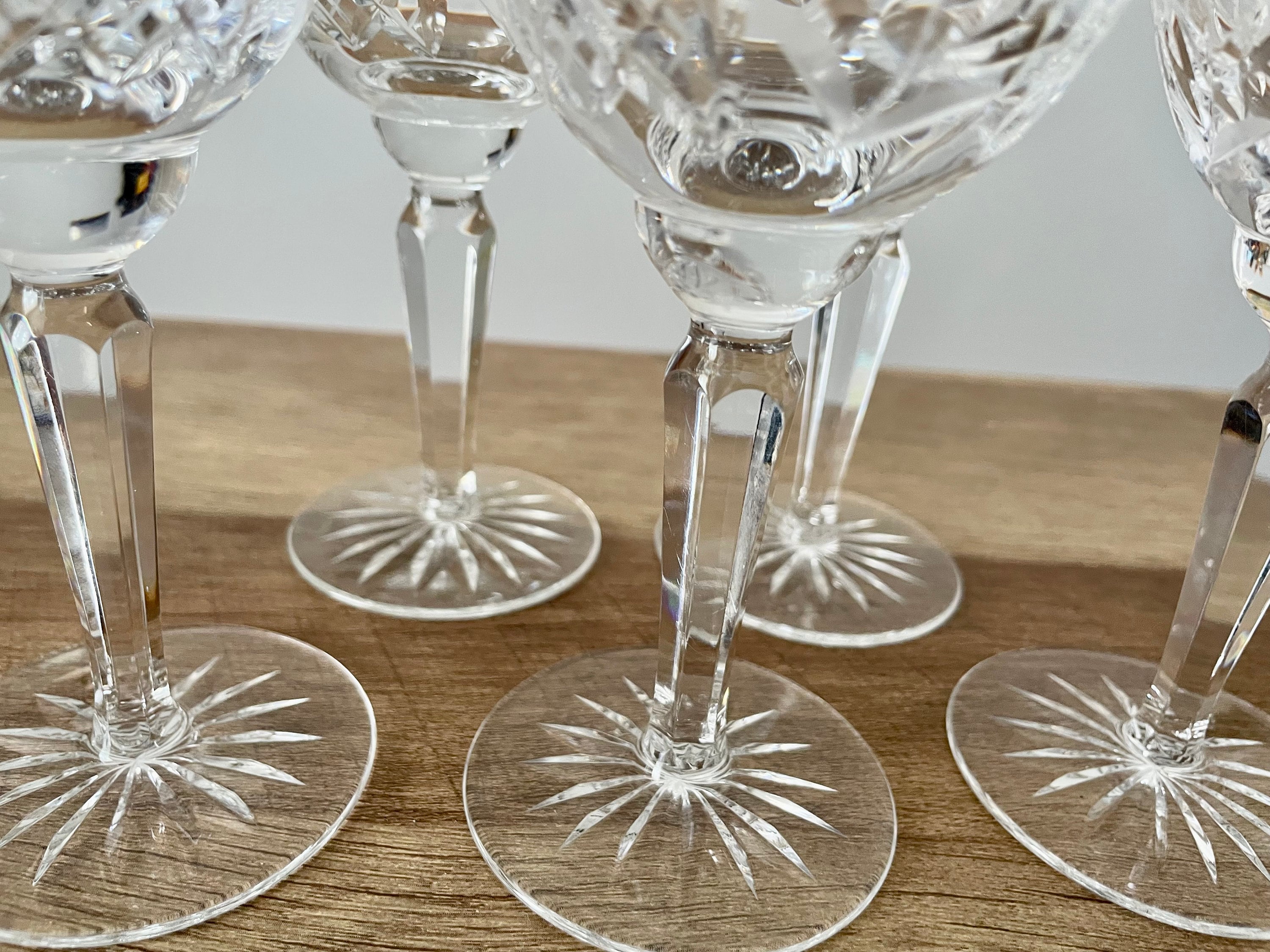 Vintage Beyer Bez2 Cut Rose and Arch Design Crystal Wine Glasses Set of ...