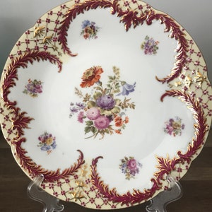 Antique Imperial Austria Crown China Plate Hand Painted Floral 8 1/4 ...