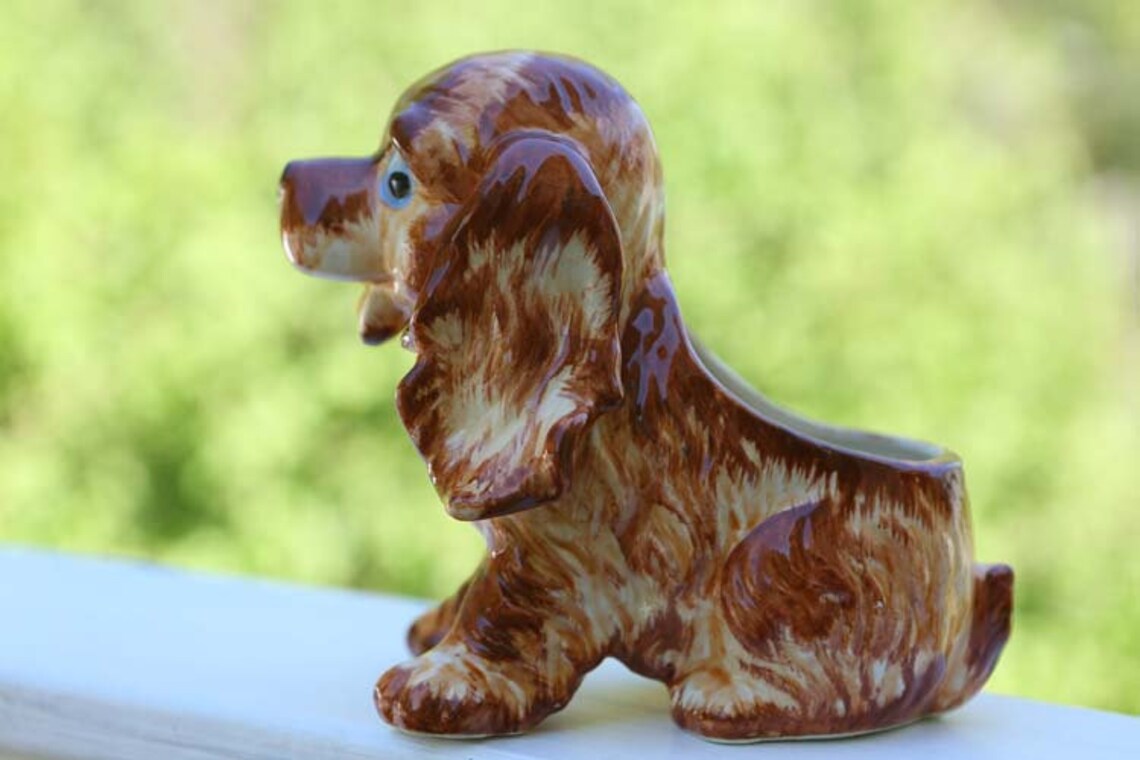 Cocker Spaniel Dog Vintage Pottery Planter Made in Japan - Etsy