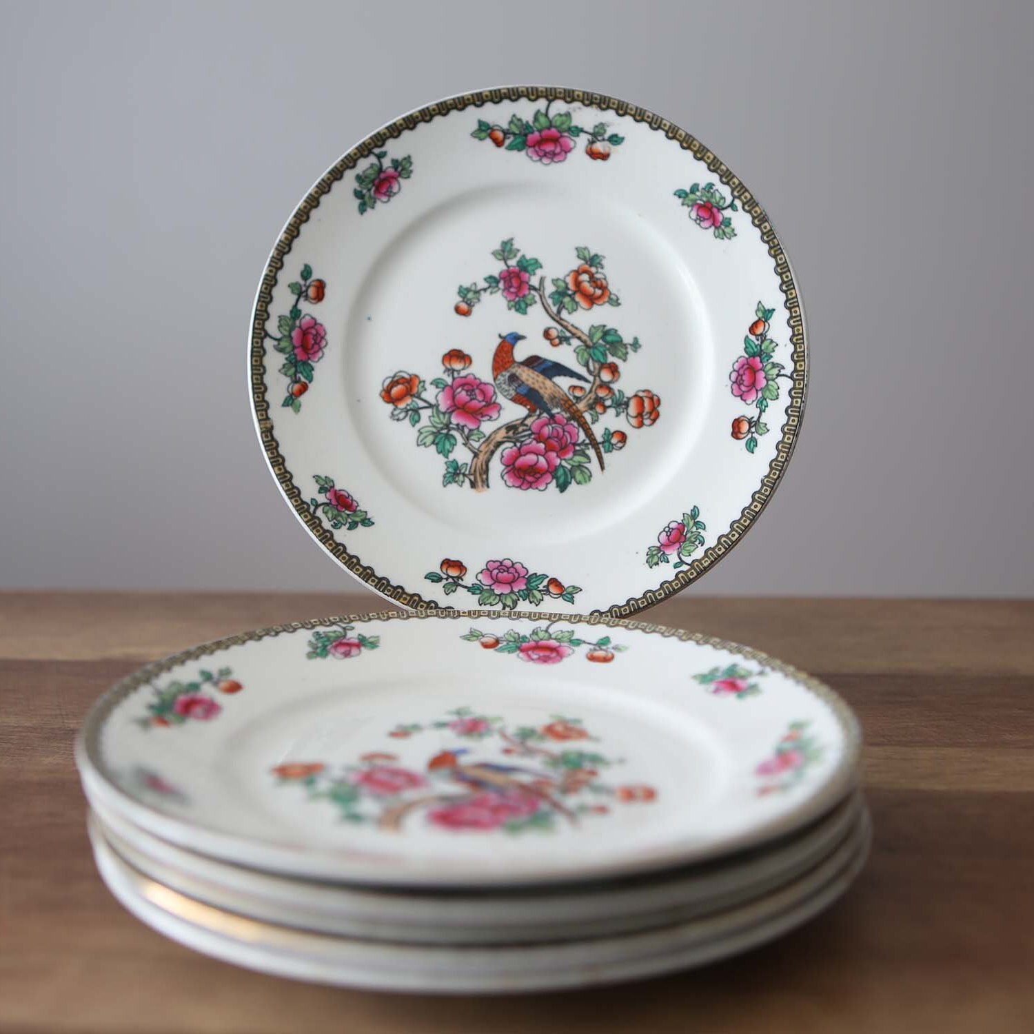Set of 6 Antique Pheasant 8 Plates Whieldon Ware F. Wimkle - Etsy