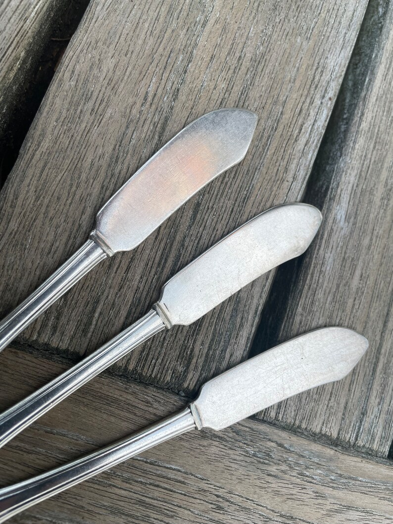 Antique Alvin Butter Spread Knives Set of 3 Silver Plate - Etsy