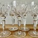 Vintage Beyer Bez2 Cut Rose and Arch Design Crystal Wine Glasses Set of ...