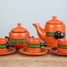Vintage Ceramic Coffee Set Art Pottery Coffee Pot, Sugar Bowl and 3 ...