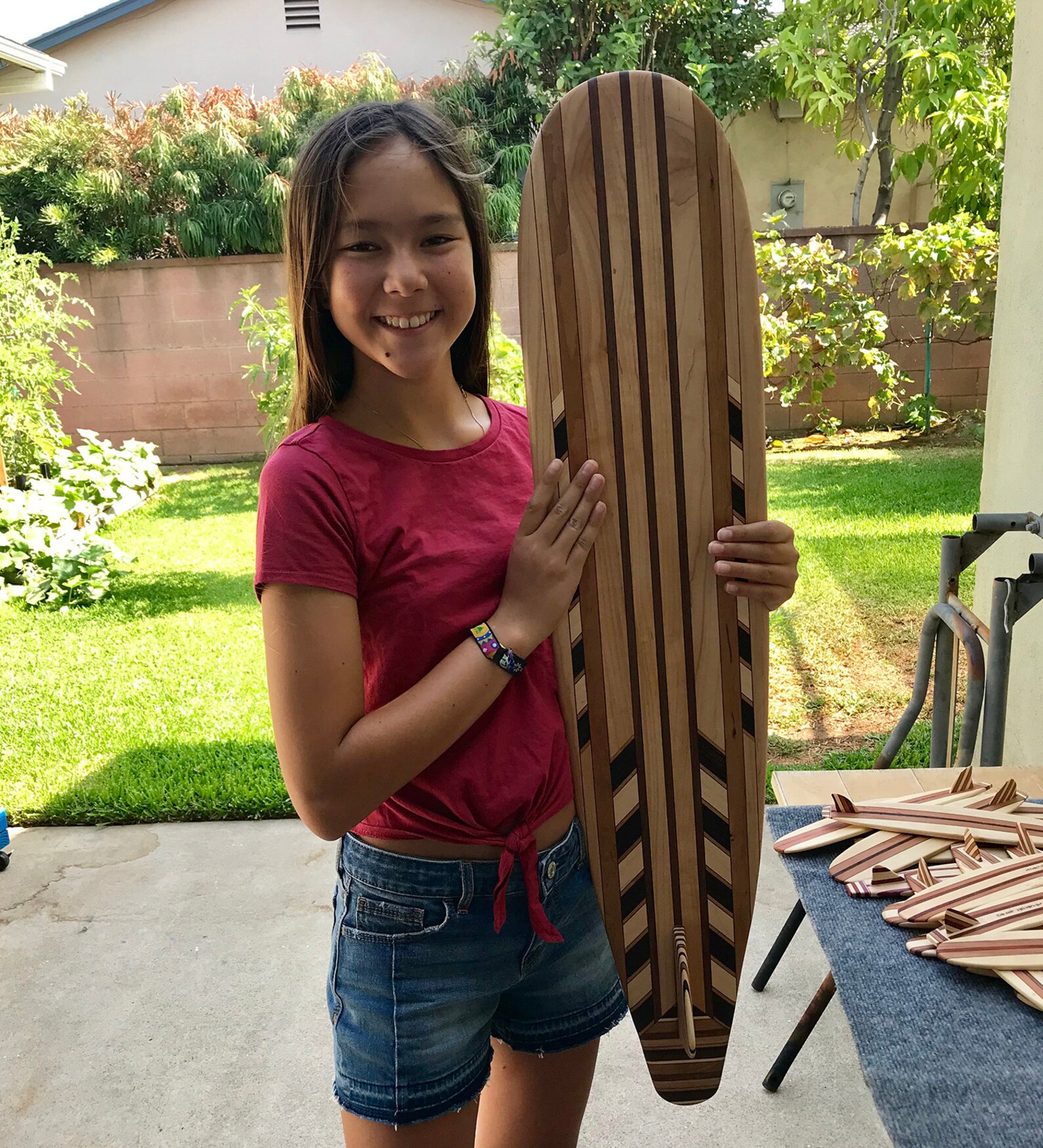 Board 004 Beautiful Handmade 1/4 Scale Wood Longboard Surfboard, 40 X 8 ...