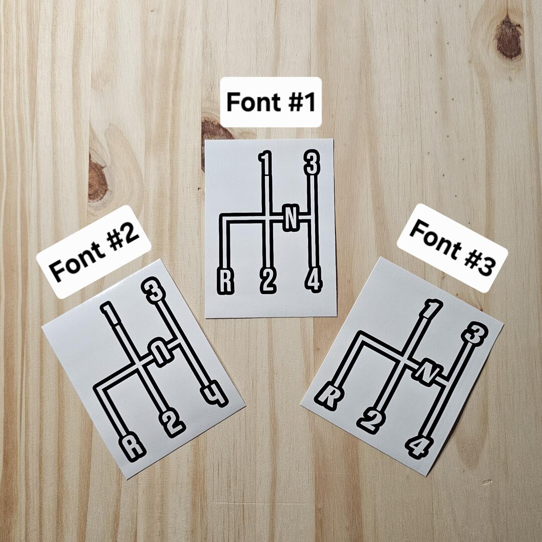 4-speed Manual Shift Pattern V2 (3 Different Sizes, and Font Choices ...