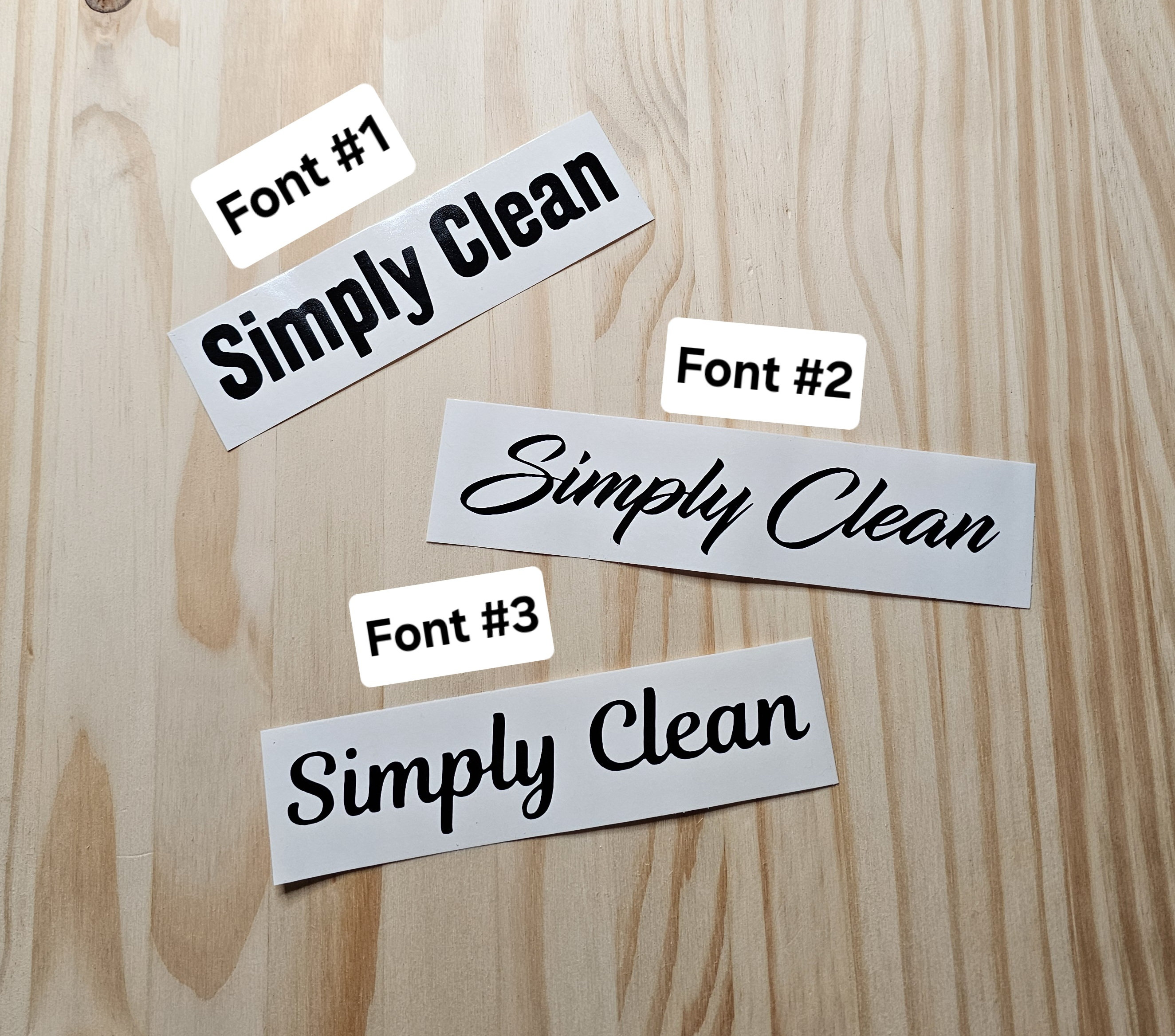 Simply Clean Decal V1 (3 Different Font, and Size Choices) - Etsy