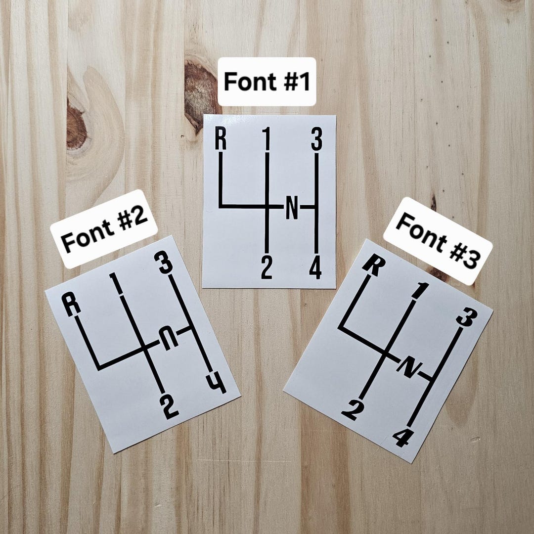 4-speed Manual Shift Pattern V5 (3 Different Sizes, and Font Choices ...
