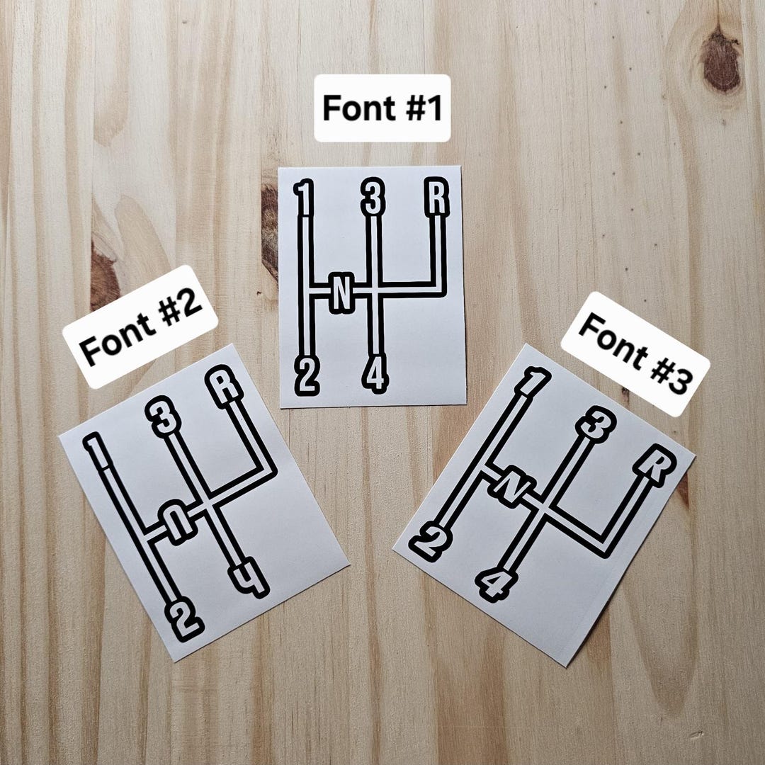 4-speed Manual Shift Pattern V8 (3 Different Sizes, and Font Choices ...