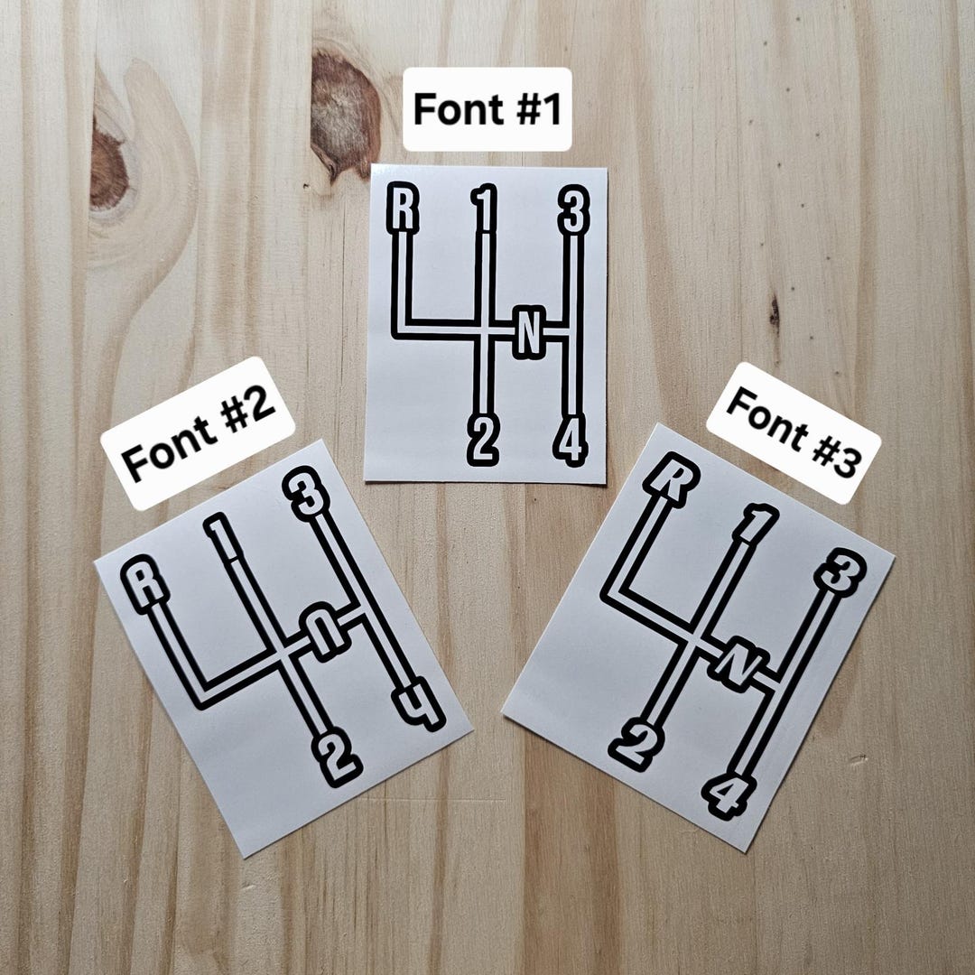 4-speed Manual Shift Pattern V7 (3 Different Sizes, and Font Choices ...