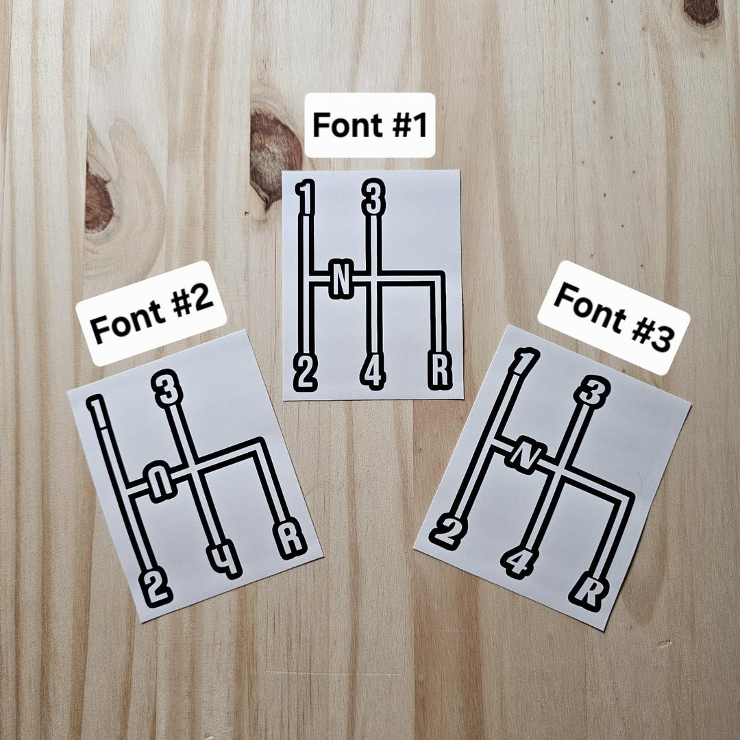 4-speed Manual Shift Pattern V4 (3 Different Sizes, and Font Choices ...
