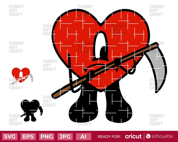 Bad Bunny Heart Halloween SVG PNG Digital Dile Clipart - Etsy