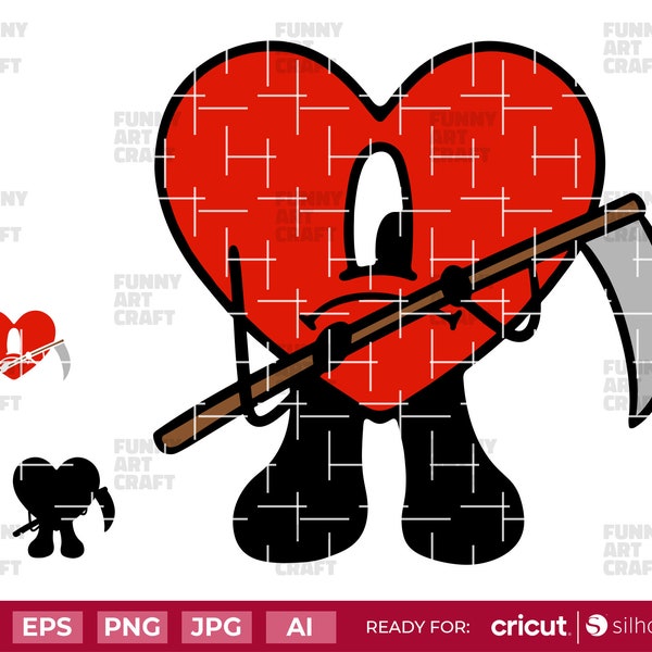 Bad Bunny Heart Clipart - Etsy