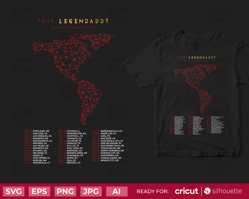 Daddy Yankee Svg Legendaddy Svg La Ultima Vuelta World Tour - Etsy