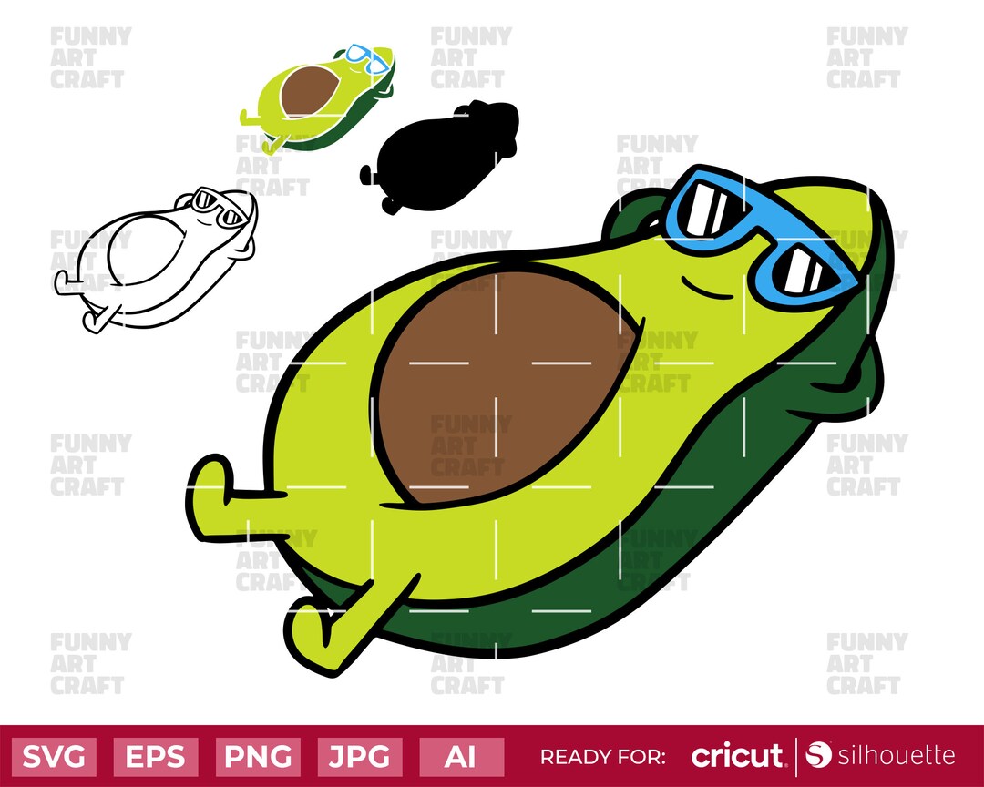 Avocado Sunglasses Svg Png Avocado Lovers Funny Summer Beach for Tshirt ...
