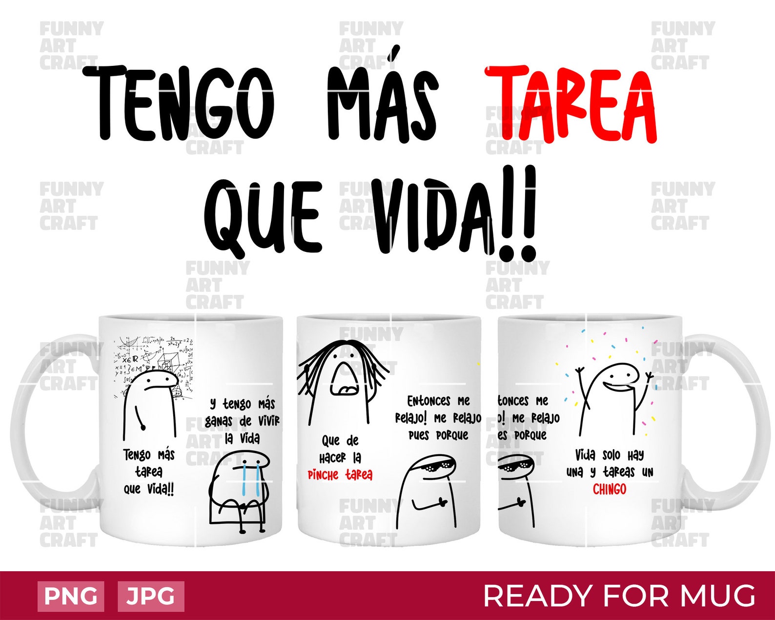 Flork Meme Mug Tengo Mas Tarea Que Vida Pinche Tarea - Etsy