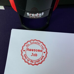 Personalised Teacher Stamp - Awesome Job! Teacher Stamp Self Inking ...