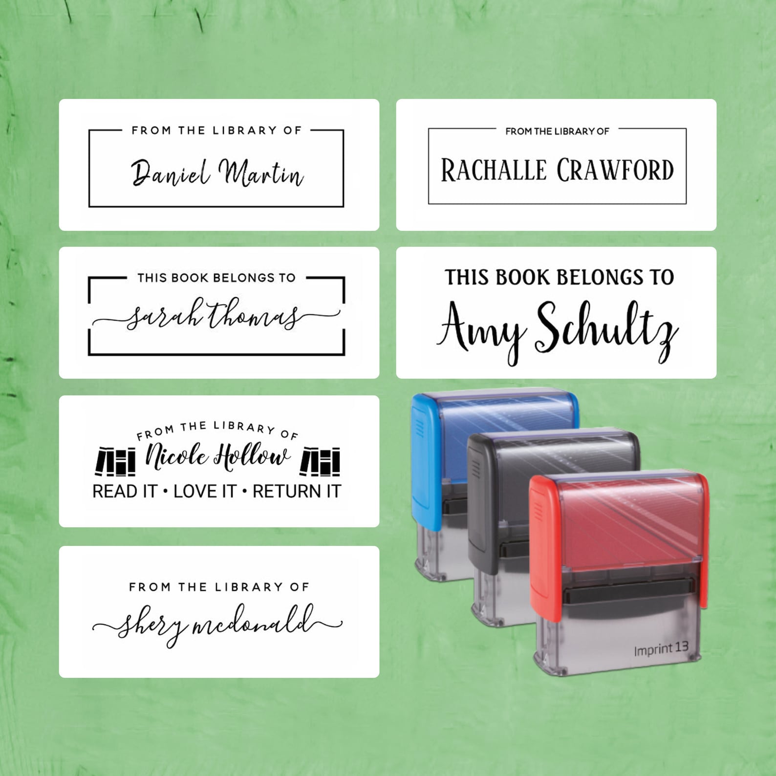 Custom Librarian Stamp From the Library of Stamp This Book | Etsy