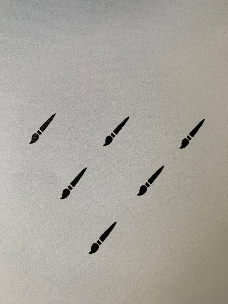 Paint Brush Stamp Paint Brush Self Inking Stamps - Etsy