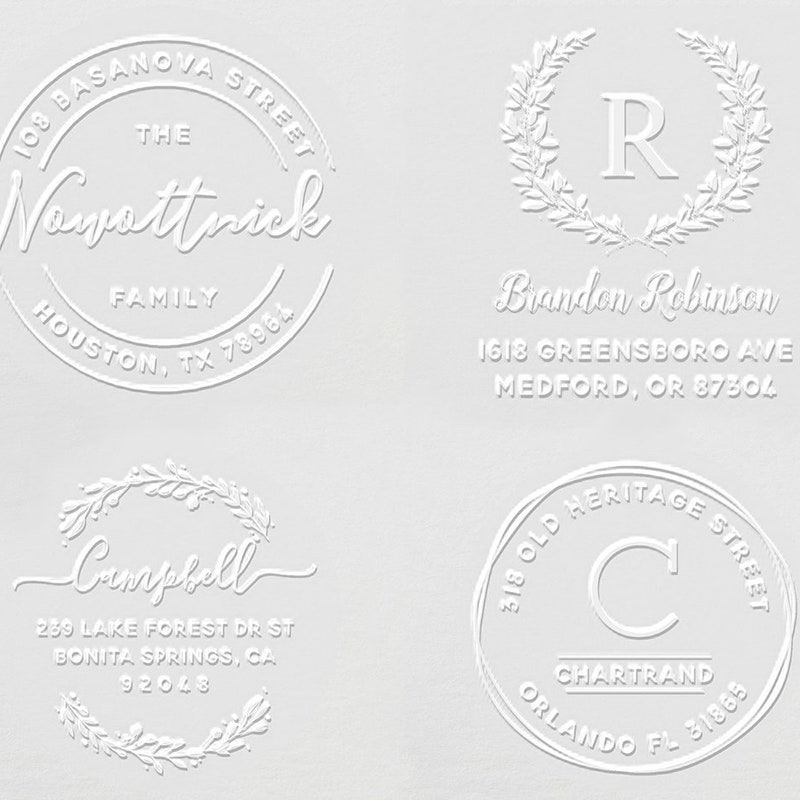 Embossed Name Cards - Etsy