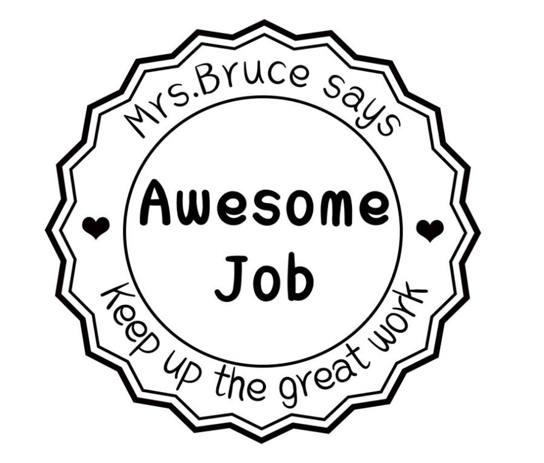 Personalised Teacher Stamp - Awesome Job! Teacher Stamp Self Inking ...