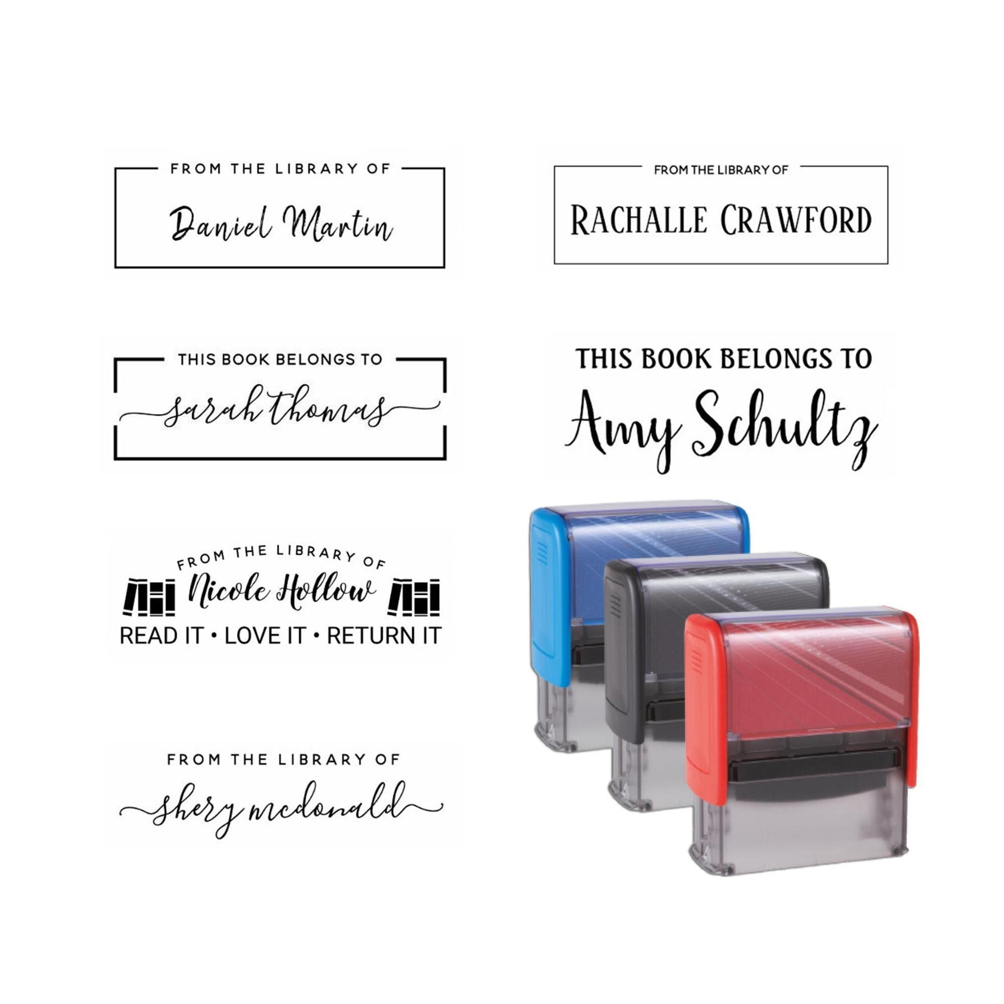 Custom Library Stamp, From the Library of Stamp, This Book Belongs to ...