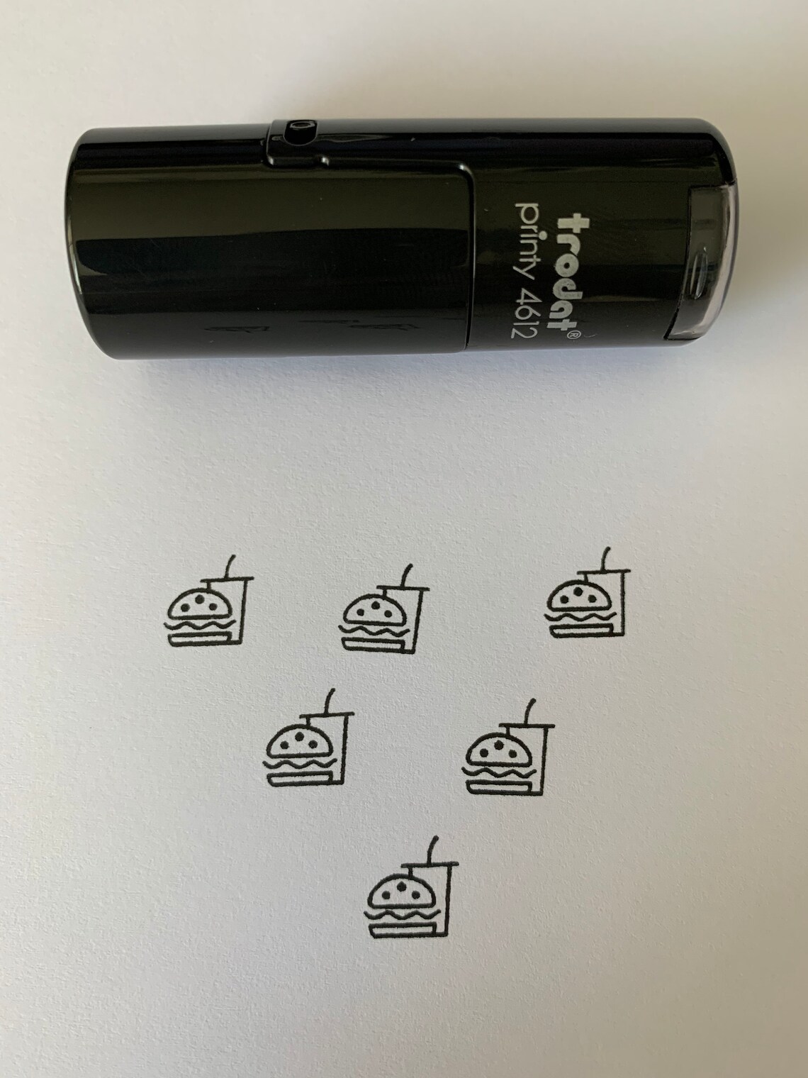 Burger Combo Self Inking Rubber Stamp - Etsy