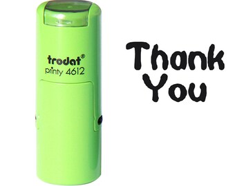 Thank You Stamp Script Font Wooden Rubber Thank You Stamp - Etsy