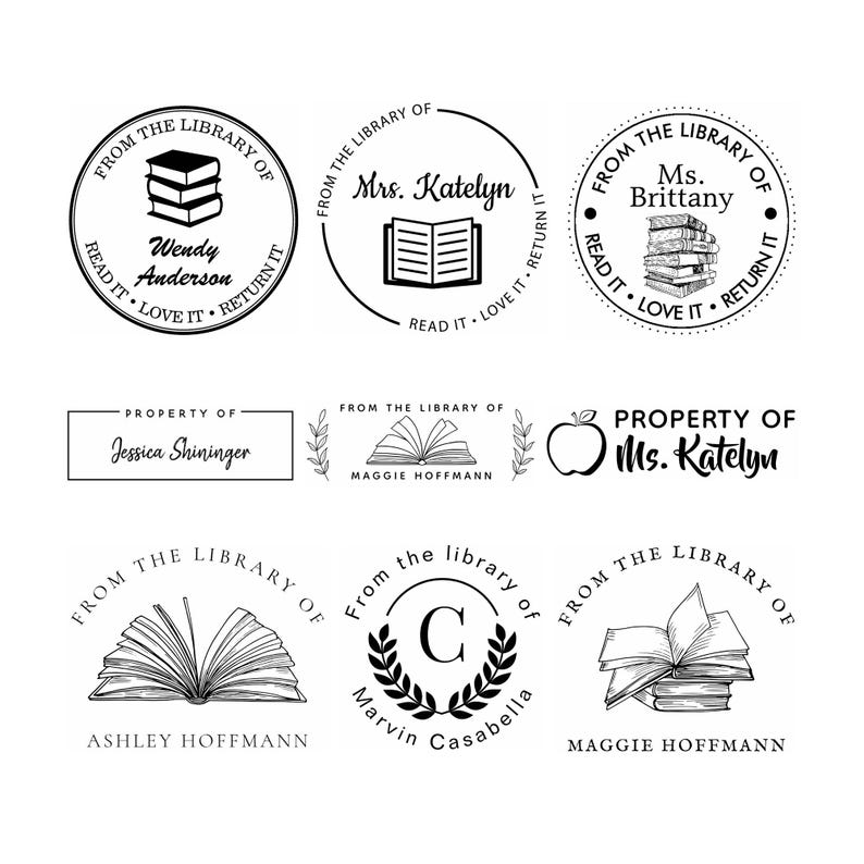 Custom Library Stamp, From the Library of Stamp, This Book Belongs to ...